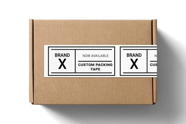 Custom Printed White Backing Plastic Packaging Tape - One Colour Black ...