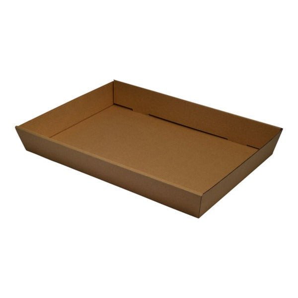 SAMPLE - E Flute - 50mm High Medium Rectangle Catering Tray - Kraft Br ...