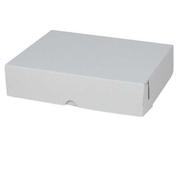 SAMPLE - E Flute - Cardboard Cake Box 10 x 8 x 2.5 inches - Kraft Whit ...