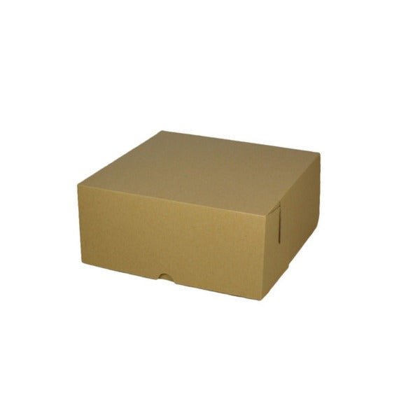 SAMPLE - E Flute - Cardboard Cake Box 6 x 6 x 4 inches - Kraft Brown ...
